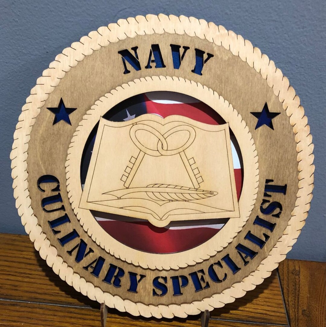 US Navy Culinary Specialist Wall Tribute Can Be Personalized, Stand ...