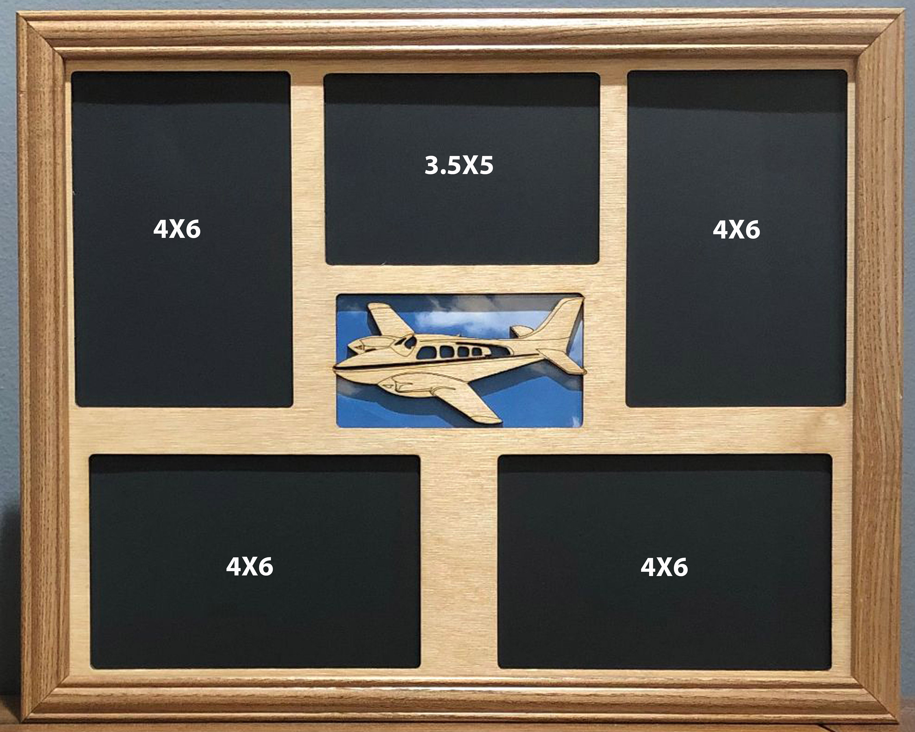 11x14 Airplane Flying Laser Engraved Picture Frame With 5 Photo Holes ...