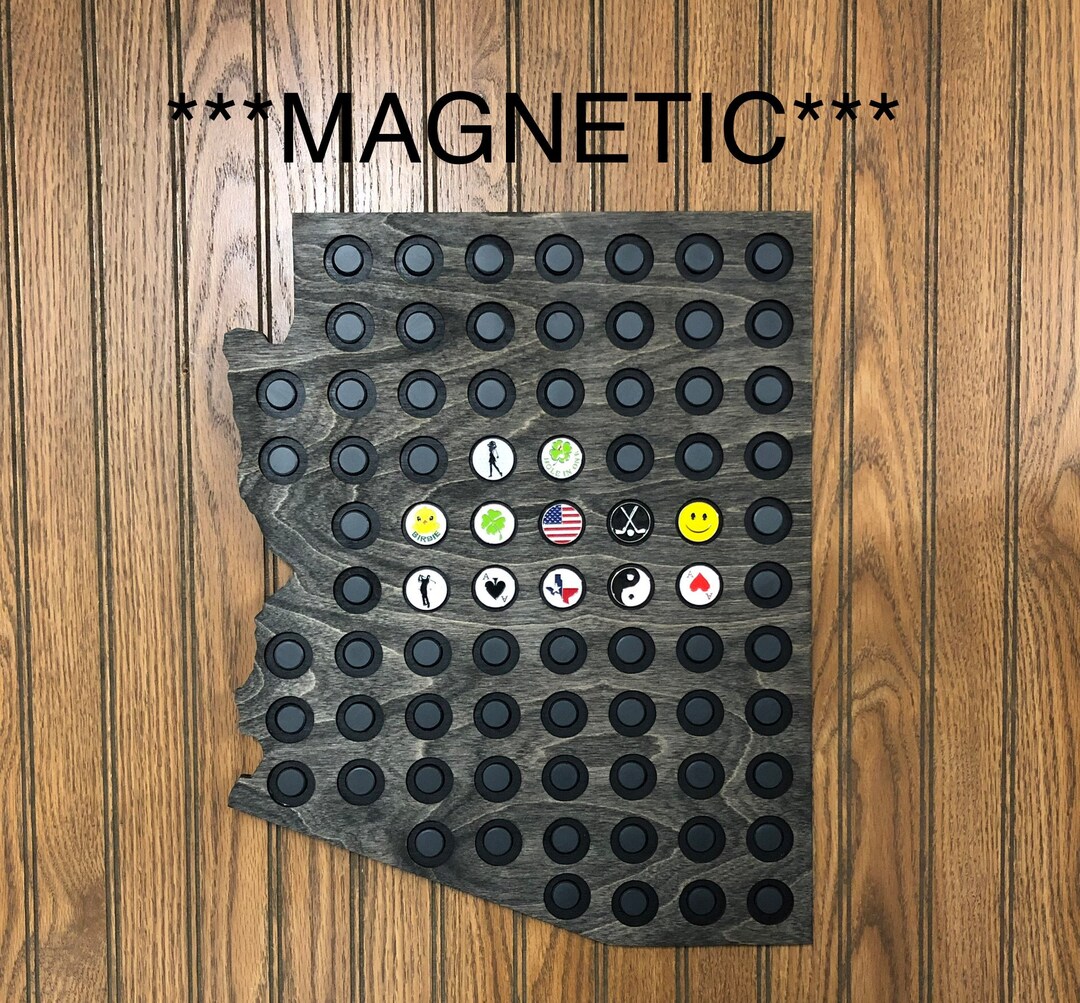 Golf Ball Marker Magnetic Arizona Map Display Fits 78 Golf Ball Markers ...