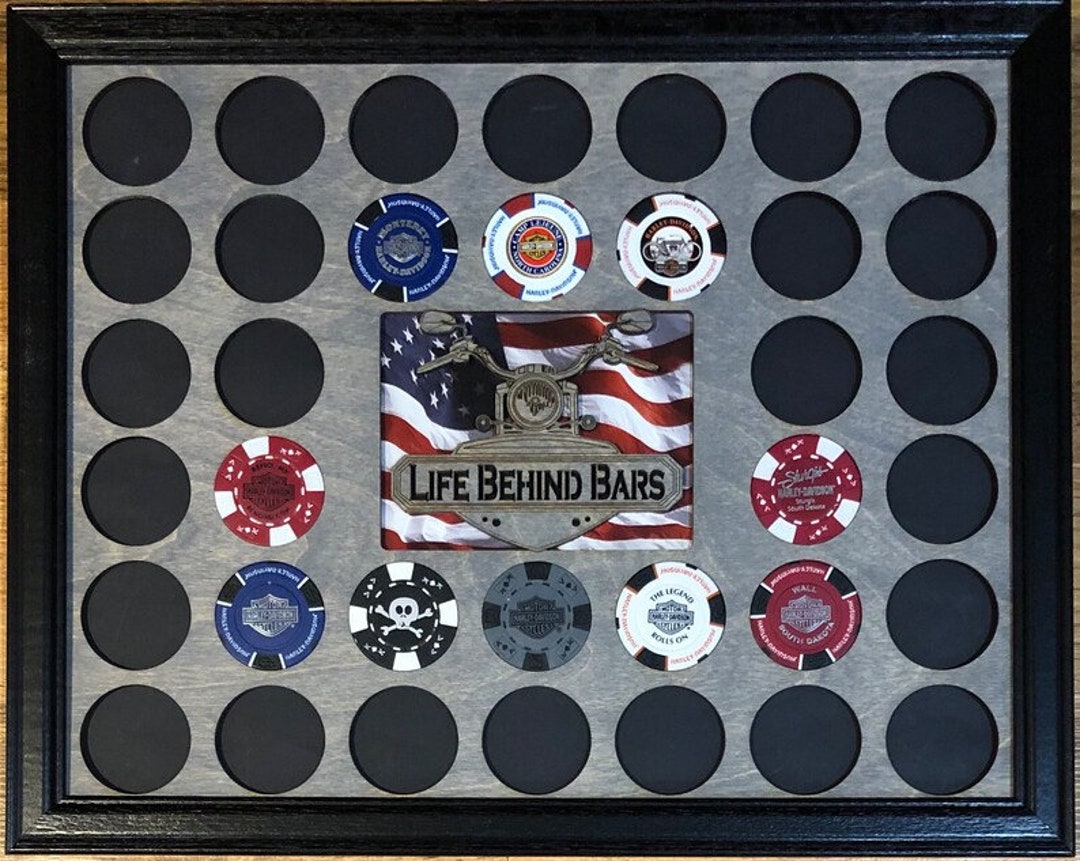 Poker Chip Frame Display Life Behind Bars Insert and Frame Fits 36 ...