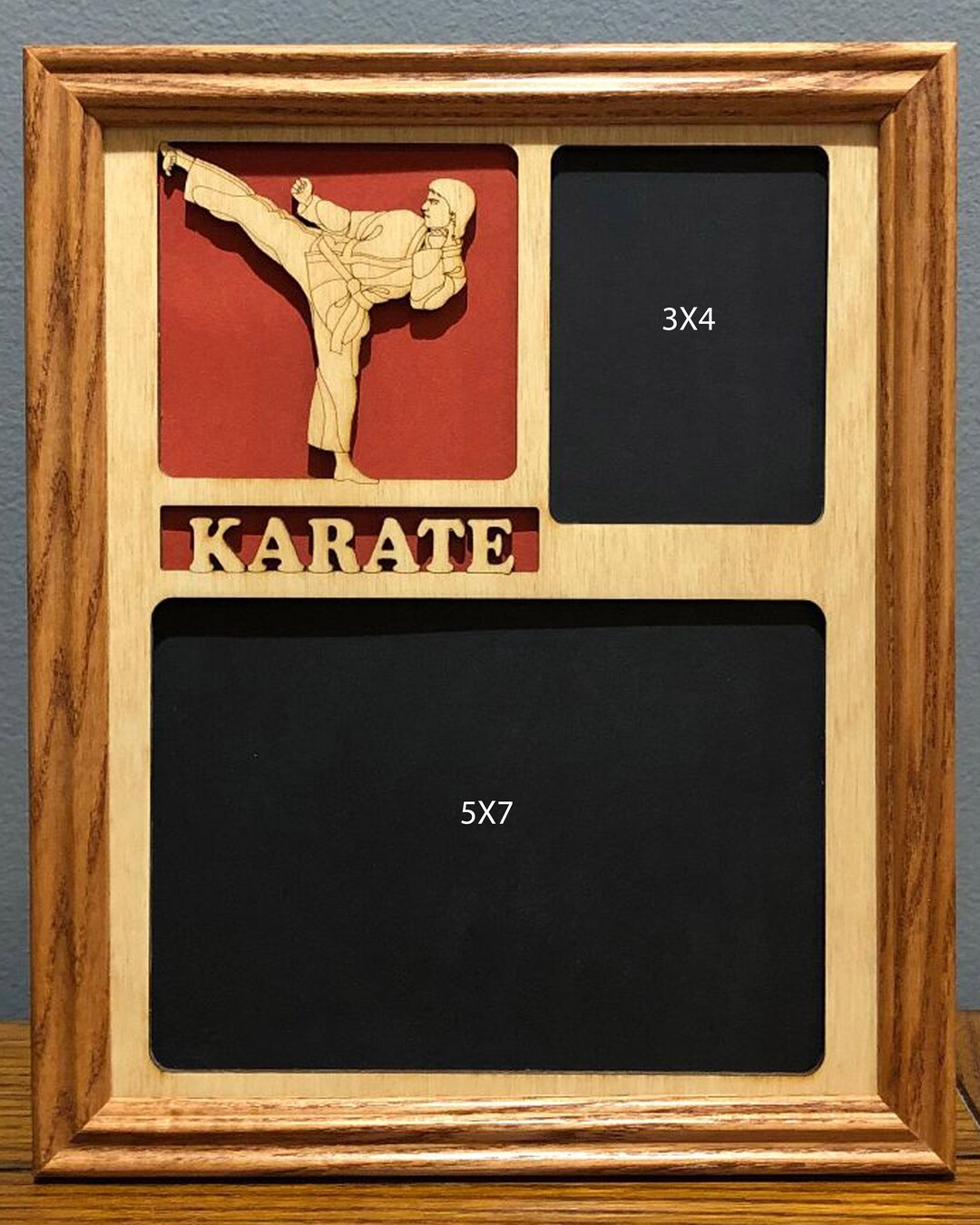 8x10 Karate Laser Engraved Picture Frame With 2 Photo Hole Hole With ...