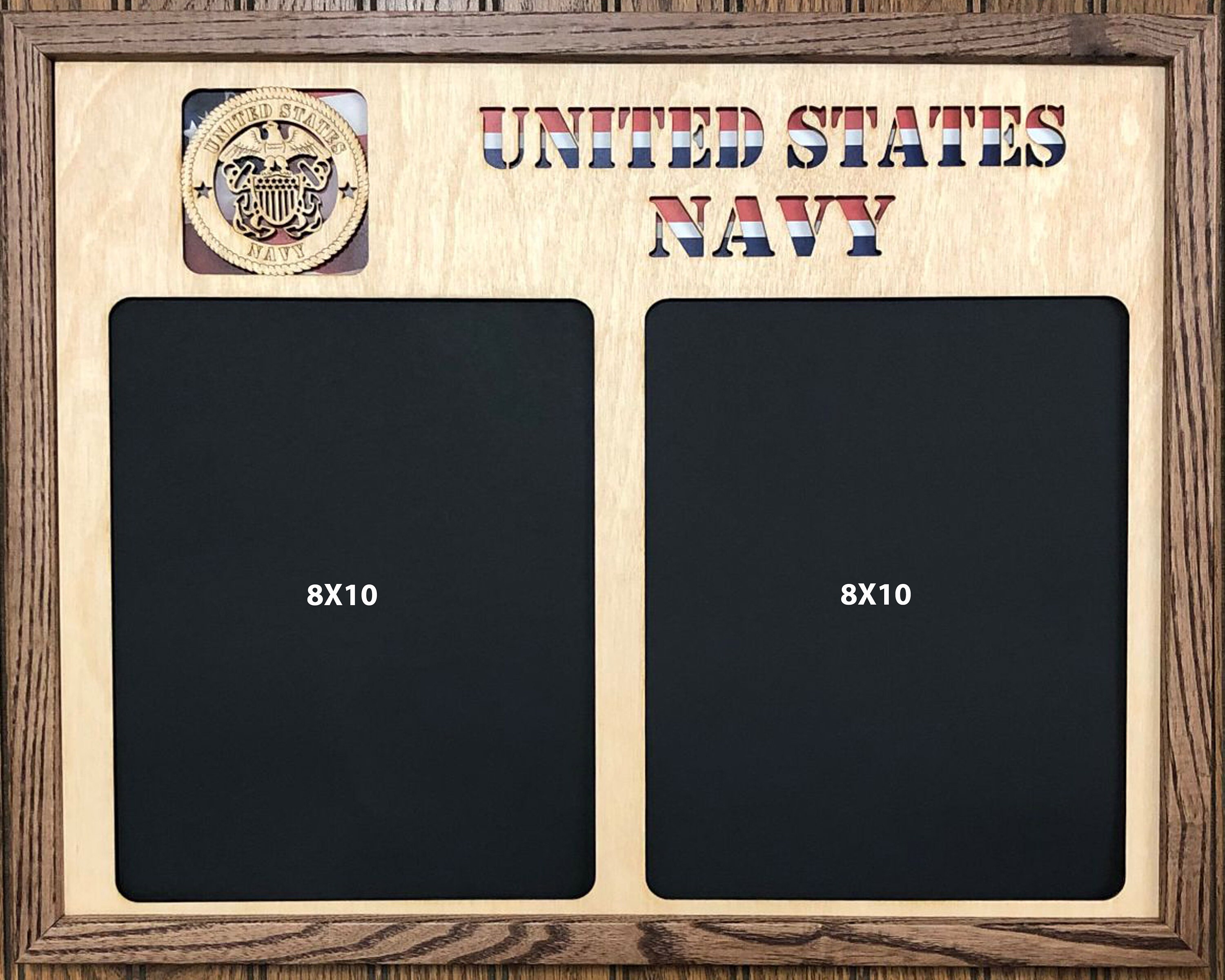 14x18 US Navy Laser Engraved Picture Frame With 2 Photo Hole's for ...