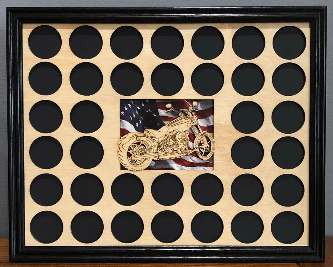 Poker Chip Frame Display Insert and Frame Fits 36 Harley-davidson or ...