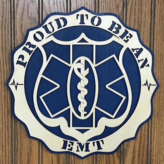 EMT Wood Sign Mancave Proud to Be a EMT With Hanger on Back - Etsy