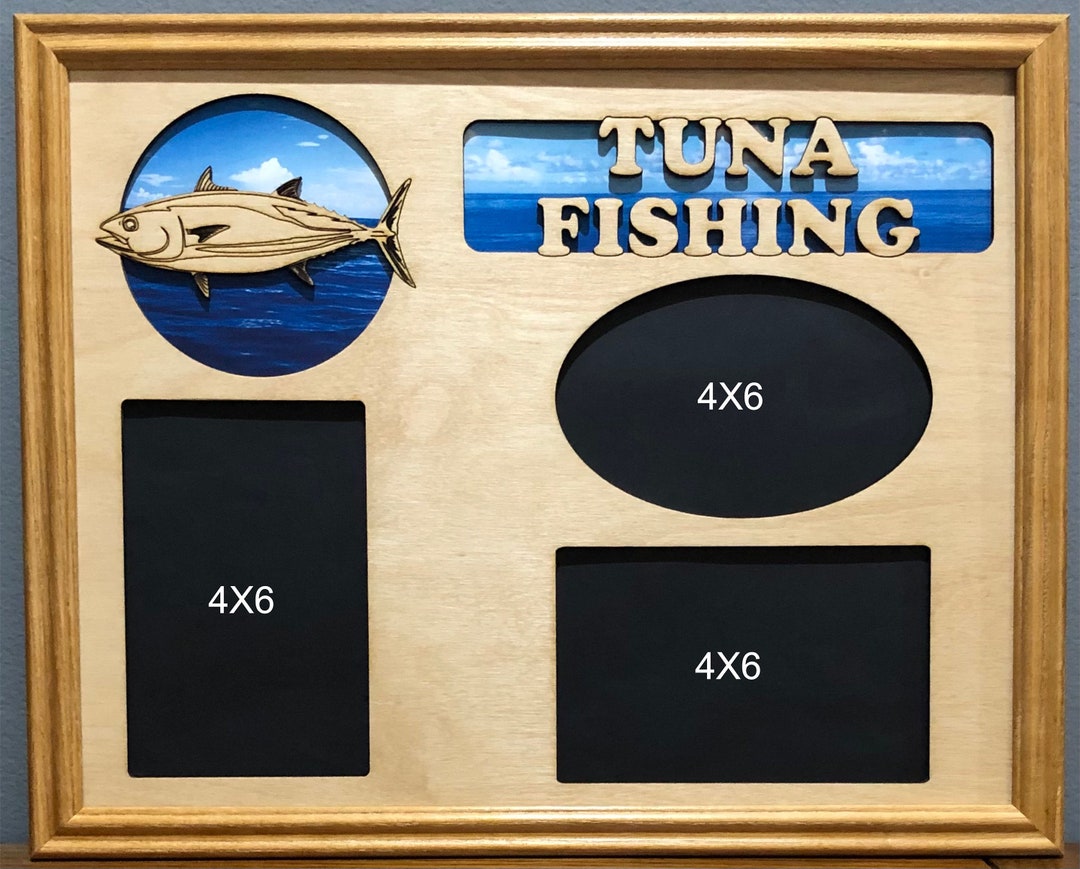 11x14 Tuna Fishing Laser Engraved Picture Frame With 3 Photo Holes ...