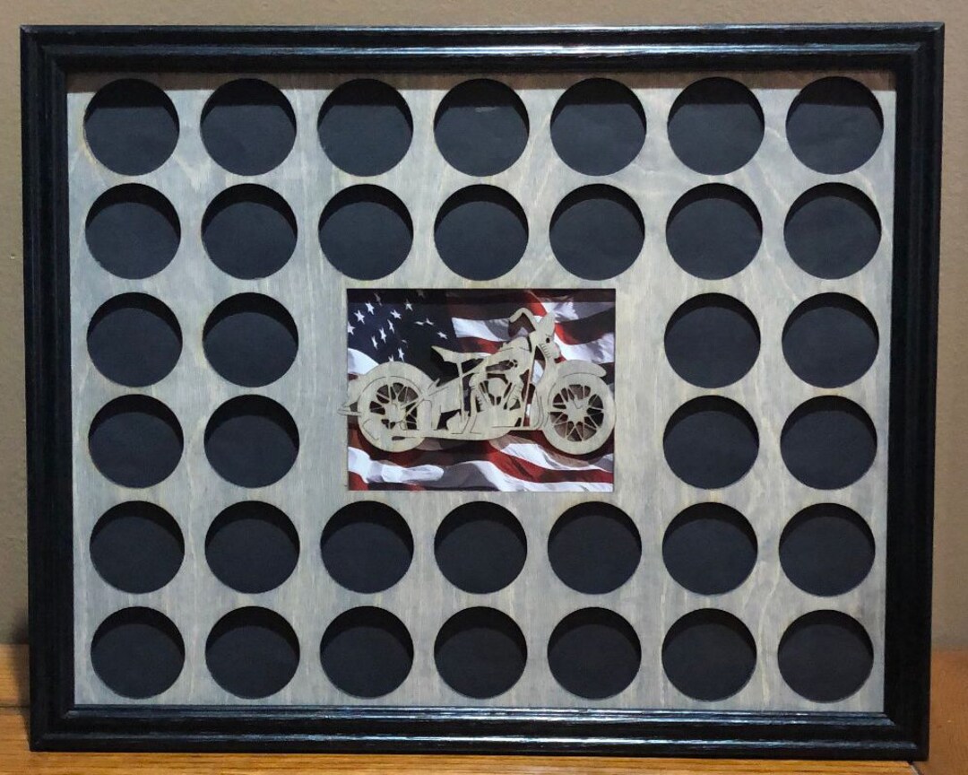 Poker Chip Frame Display Insert & Frame Fits 36 Harley-davidson or ...
