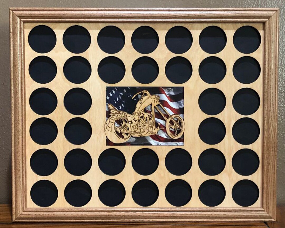 Poker Chip Frame Display Chopper Insert and Frame Fits 36 Harley ...