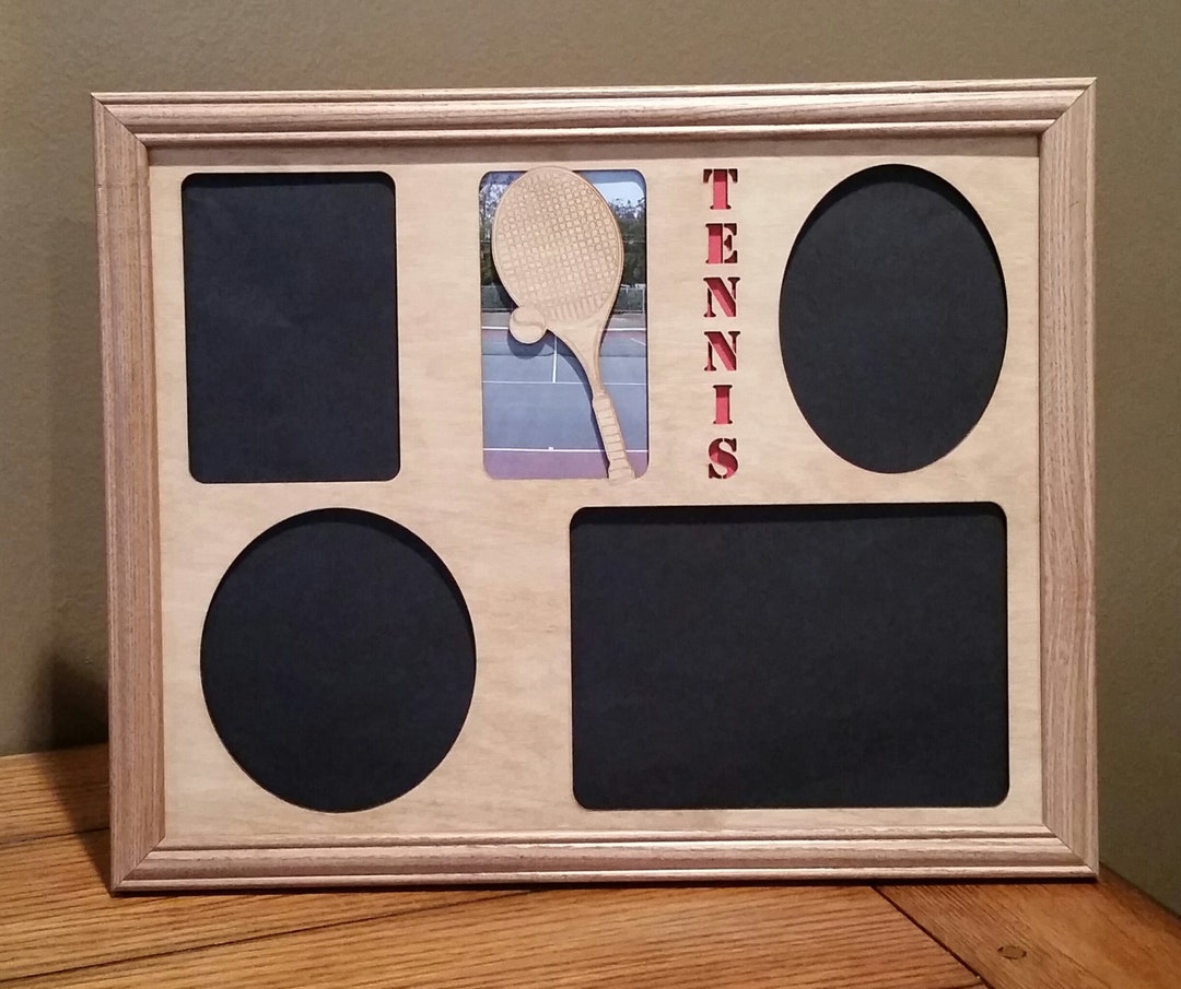 11x14 Tennis Engraved Picture Frame With 4 Photo Holes Collage Color ...