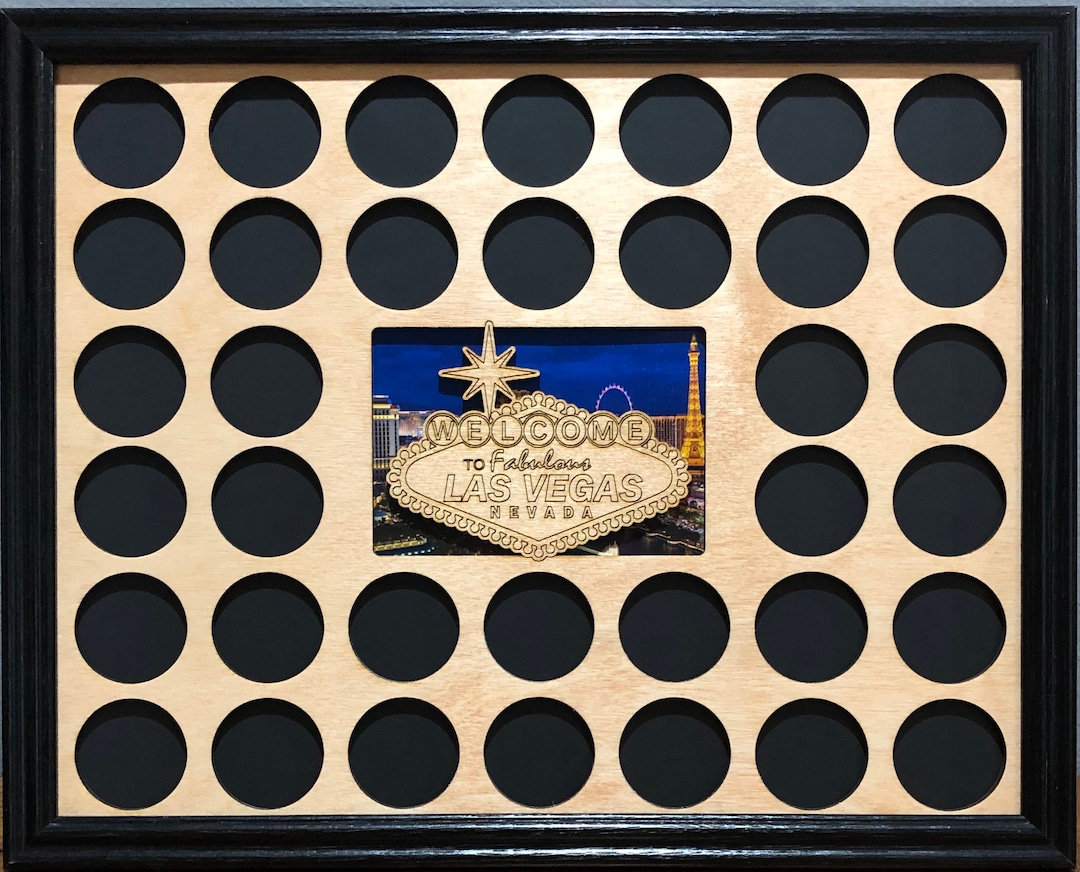 Poker Chip Frame Display Las Vegas Insert and Frame Fits 36 Harley ...