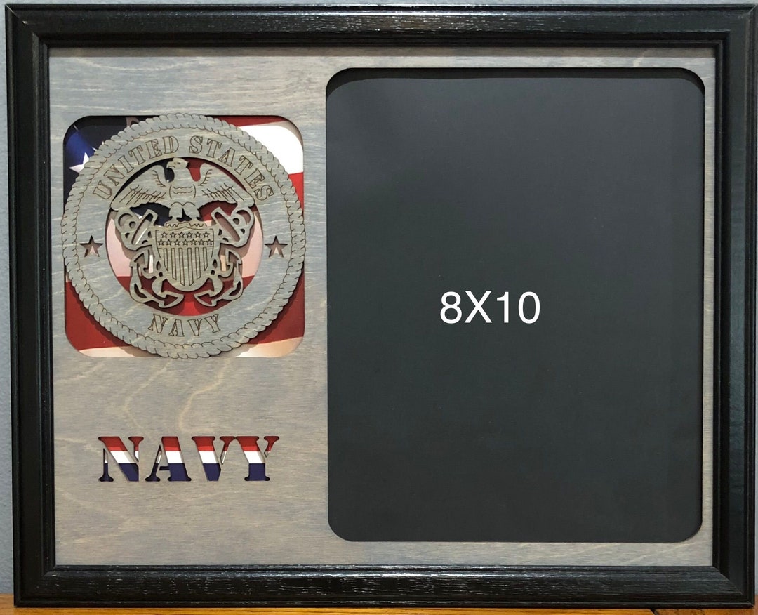 11x14 US Navy Laser Engraved Picture Frame With Matte and Photo Hole ...