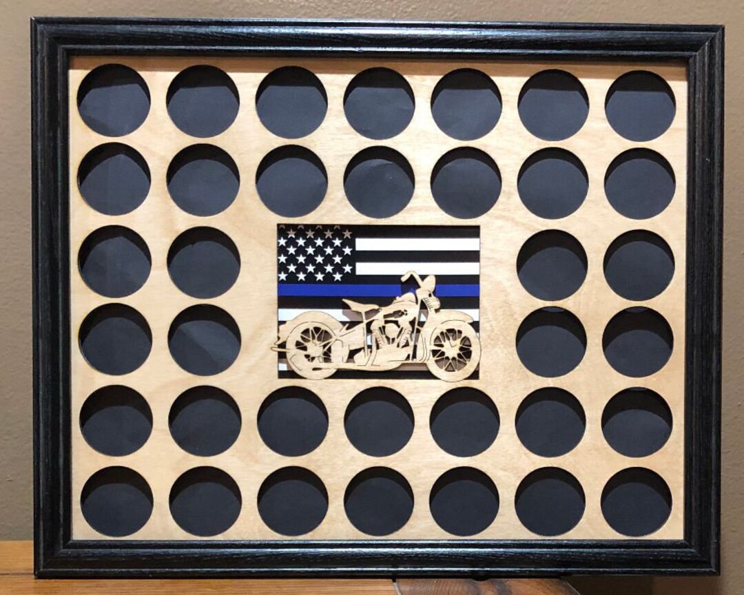 Poker Chip Frame Display Insert and Frame Fits 36 Harley-davidson or ...