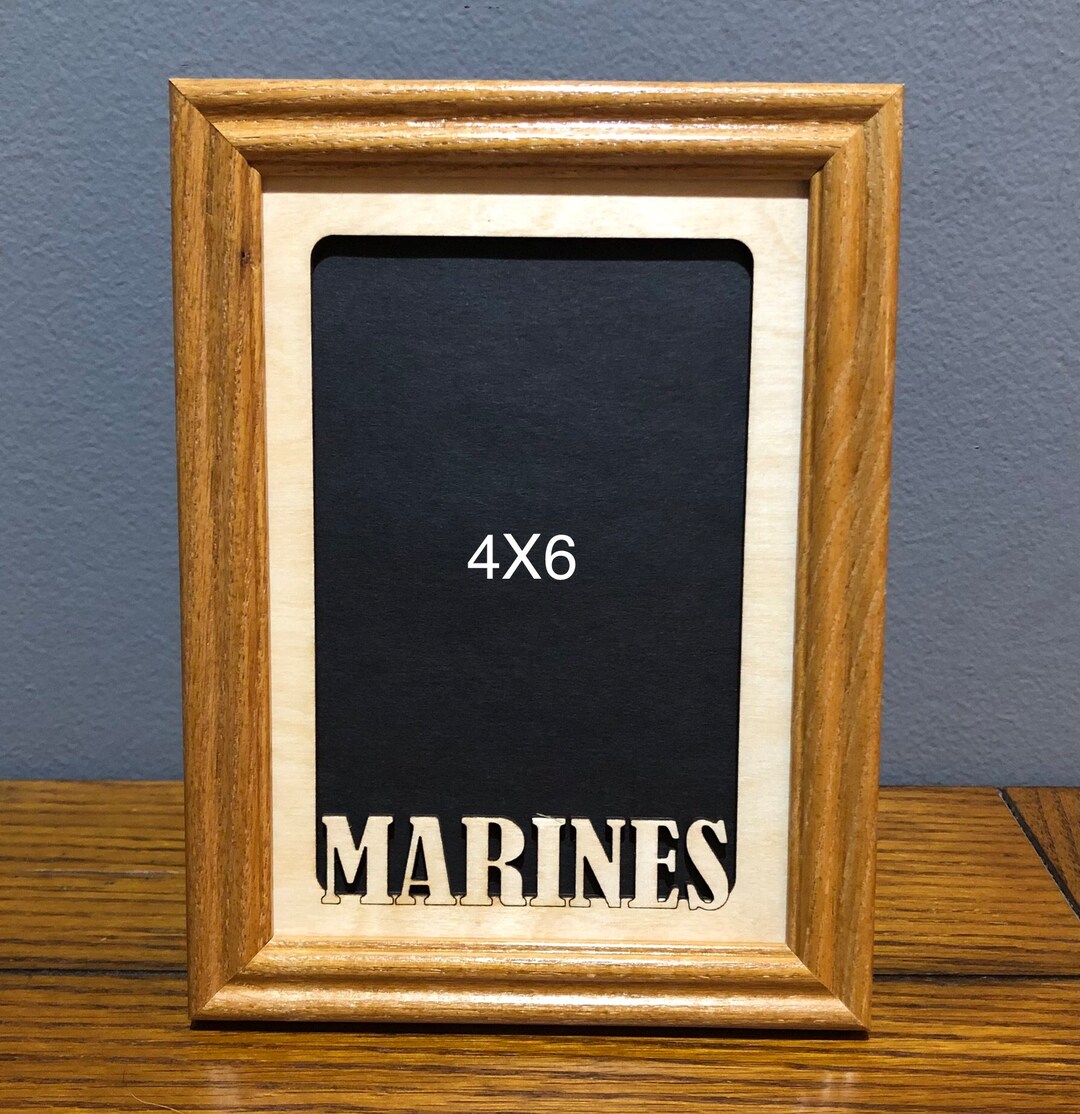 5x7 Laser Engraved Marine Picture Frame&matte With 4x6 Photo Hole ...