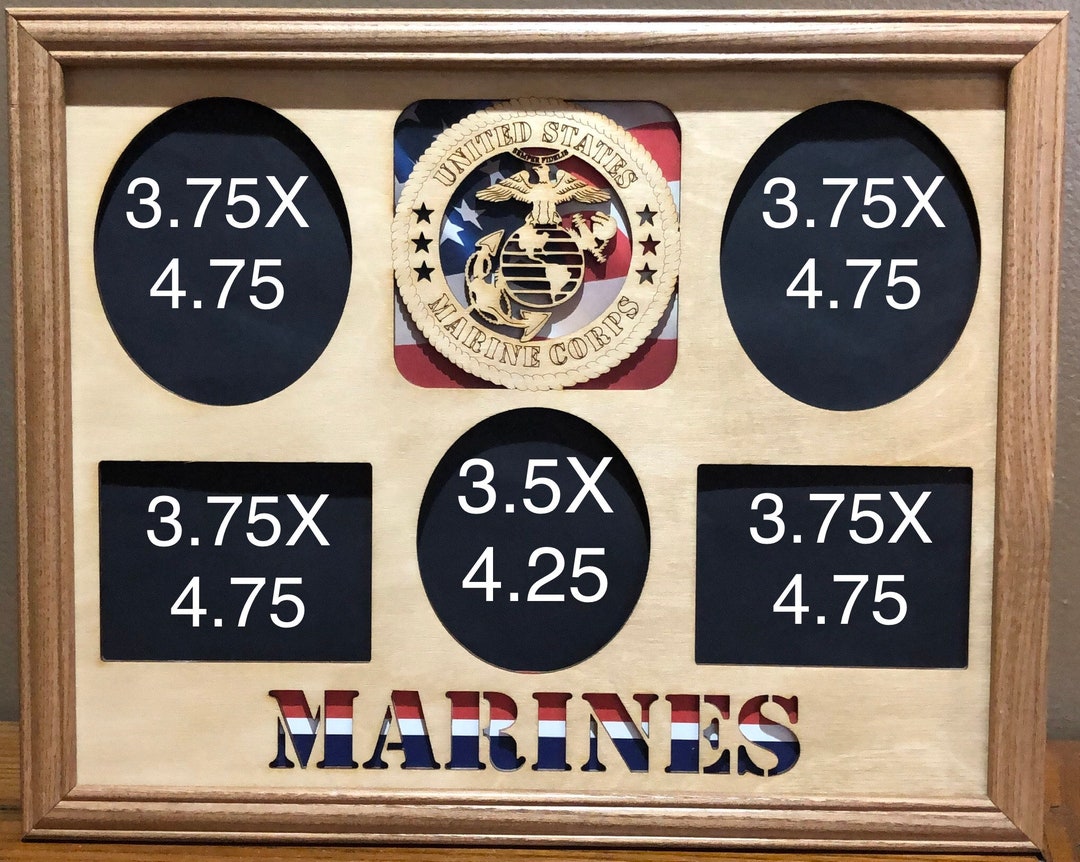 11x14 US Marines Laser Engraved Picture Frame With 5 Photo Holes ...