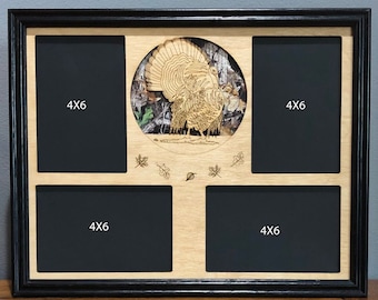 11x14 Turkey Hunter Laser Engraved Picture Frame With 4 Photo - Etsy