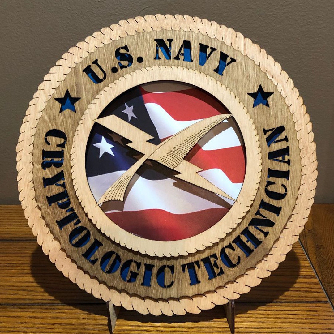 US Navy Cryptologic Technician Wall Tribute Mancave Personalized, Stand ...
