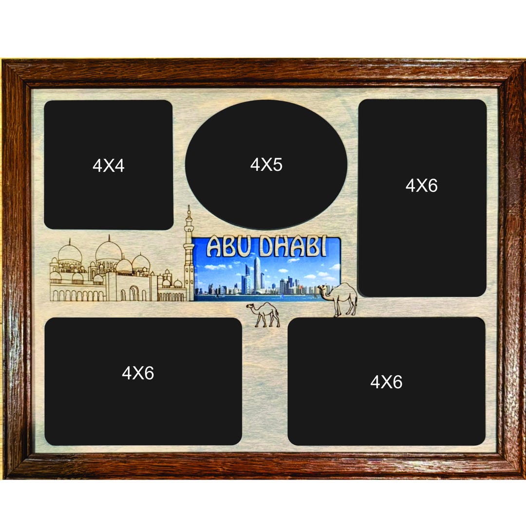 11x14 Abu Dhabi Vacation Laser Engraved Picture Frame With 5 Photo ...