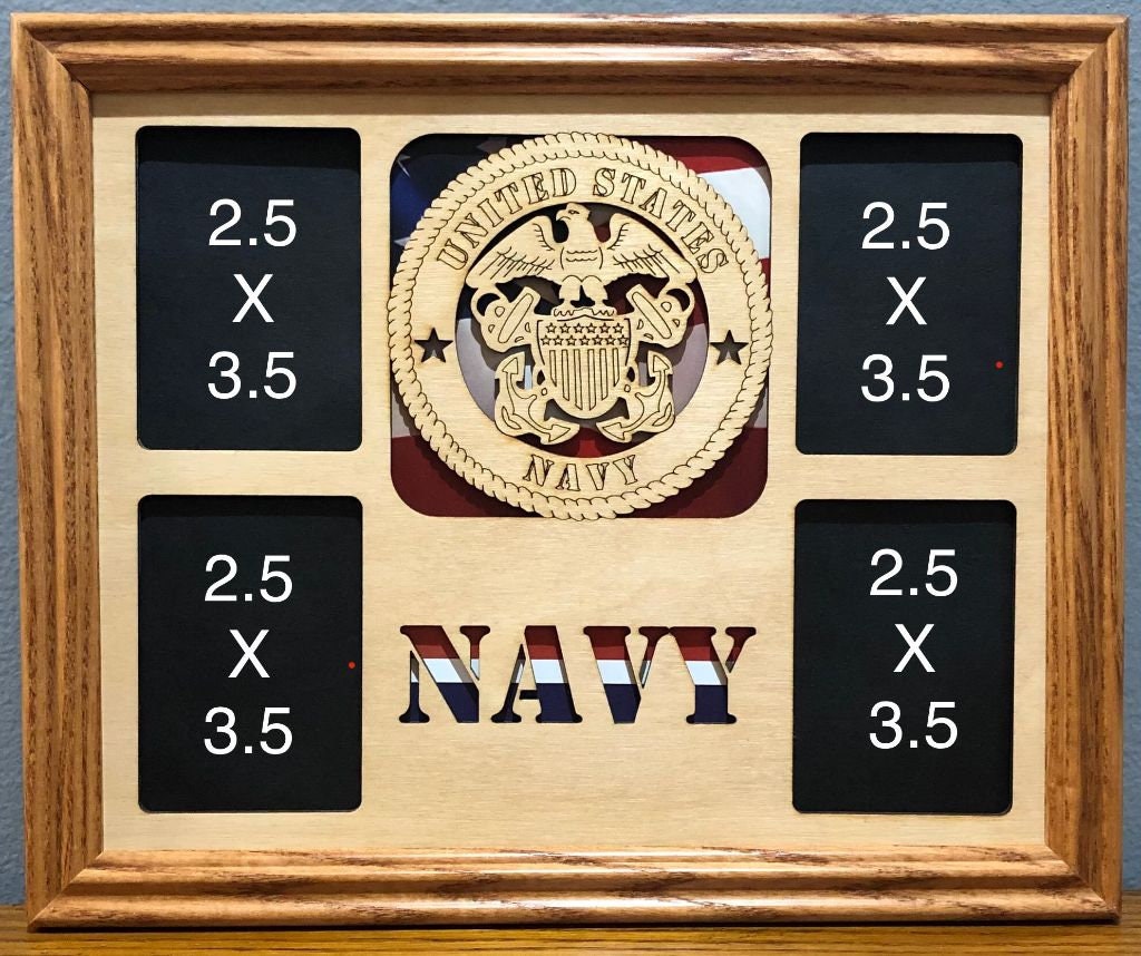 8x10 US Navy Laser Engraved Picture Frame With 4 Photo Holes & - Etsy