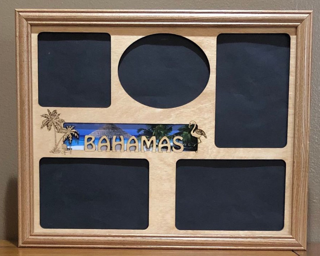 11x14 Bahamas Laser Engraved Picture Frame With 5 Photo Holes Collage ...