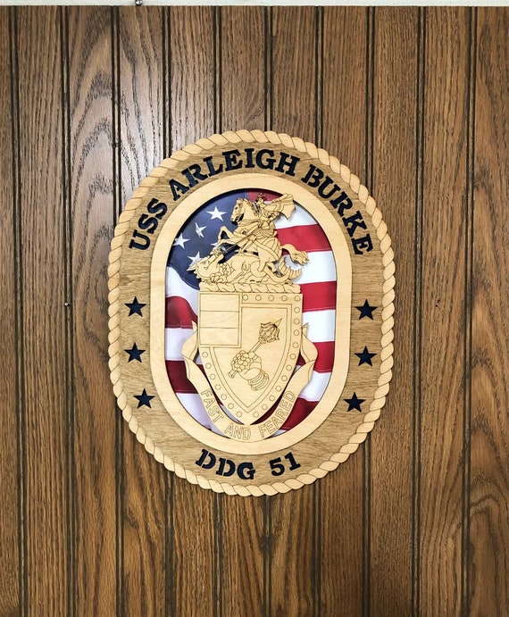 US Navy Destroyer USS Arleigh Burke Wall Plaque officially - Etsy