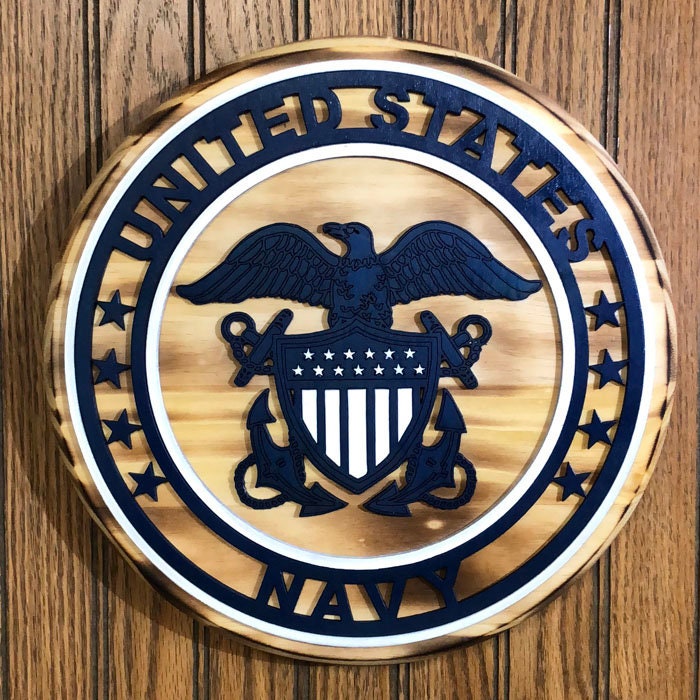 US Navy Merchant Marine Vietnam Vet 12 Inch Rustic Round Wood Sign ...