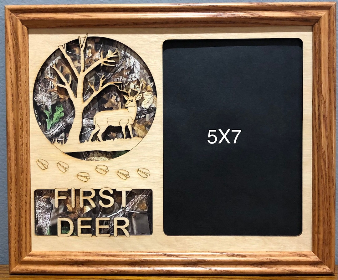 8x10 First Deer Hunter Laser Engraved Picture Frame With 1 Photo Hole ...