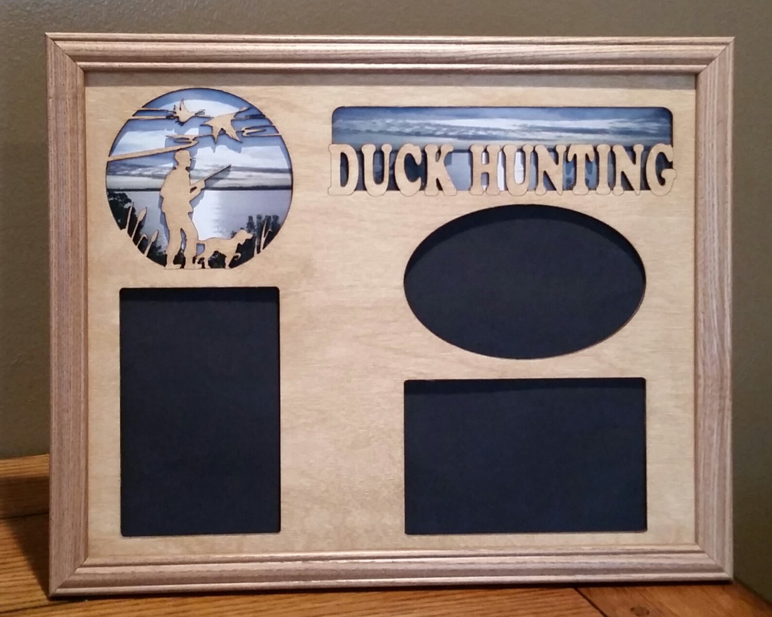 11x14 Duck Hunting Laser Engraved Picture Frame With 3 Photo Holes ...