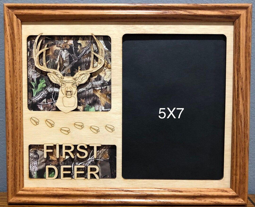 8x10 First Deer Hunter Laser Engraved Picture Frame With 1 Photo Hole ...