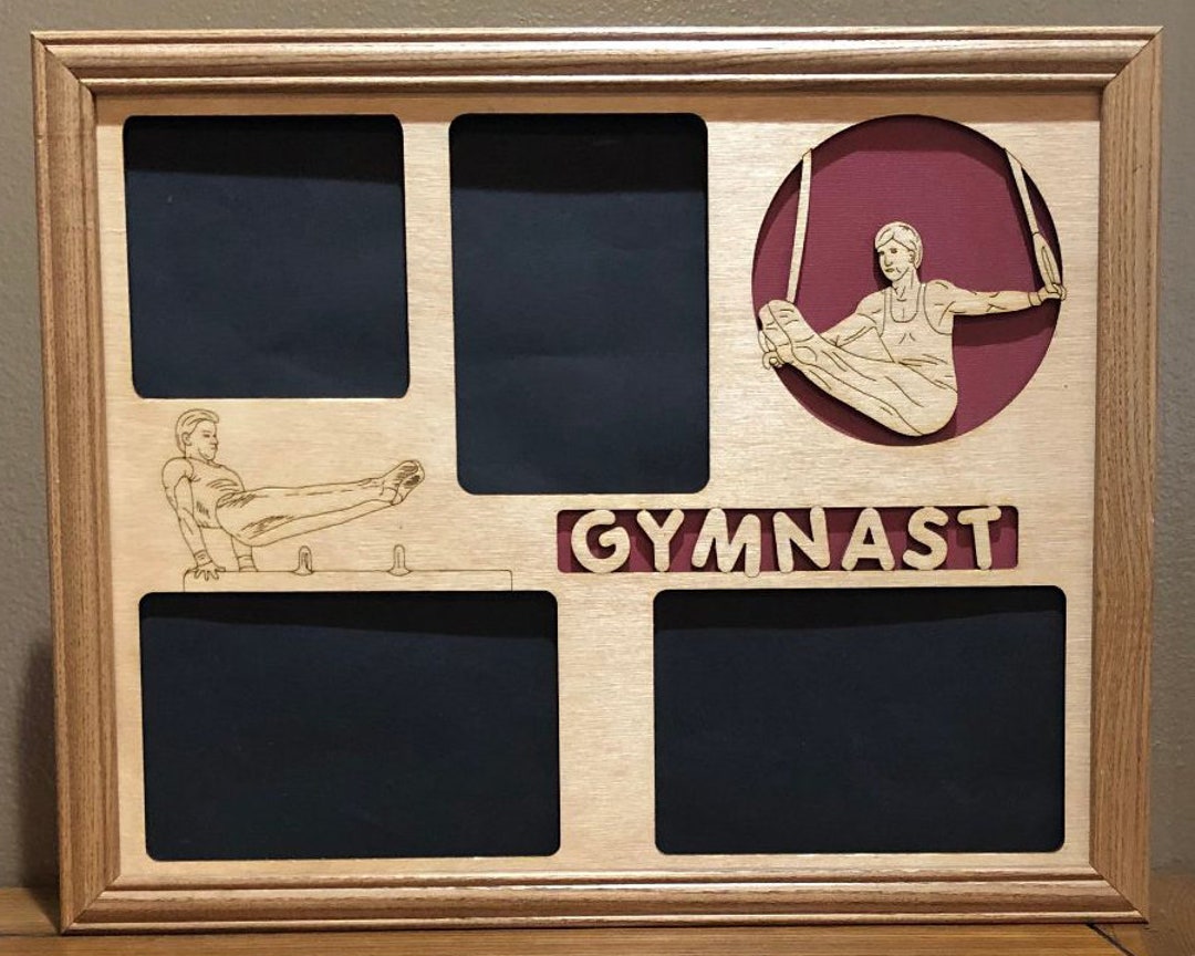 11x14 Gymnast Laser Engraved Picture Frame With 4 Photo Holes Matte ...