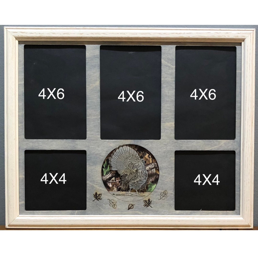 11x14 Turkey Hunter Laser Engraved Picture Frame With 5 Photo Holes ...