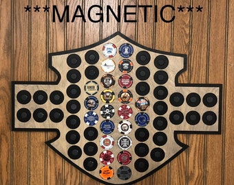 USA Map Magnetic Poker Chip Motorcycle Display Fits 50 Harley-davidson ...