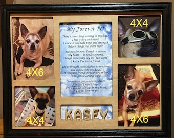 Pet Memorial Photo Collage, Dog Loss Photo Canvas, Personalized Pet ...
