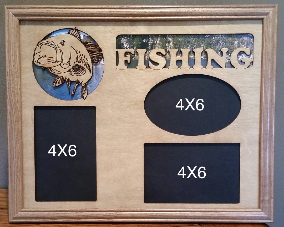 11x14 Bass Fishing Laser Engraved Picture Frame With 3 Photo Holes - Etsy