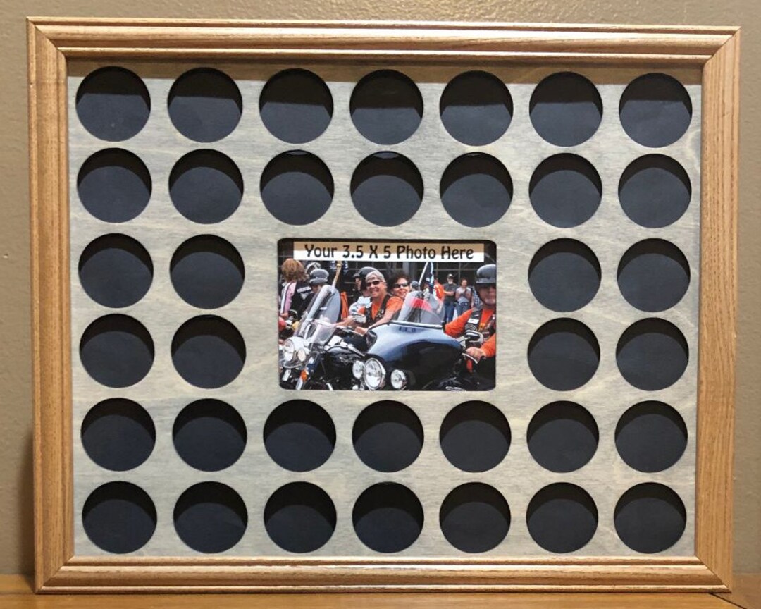 Poker Chip Frame Display Classic Gray Color Insert and Frame With Hole ...