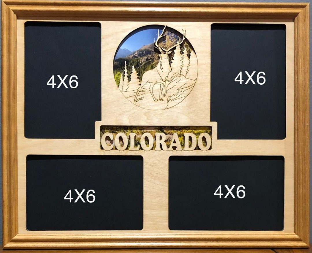11x14 Colorado Vacation Laser Engraved Picture Frame With 4 Photo Holes ...