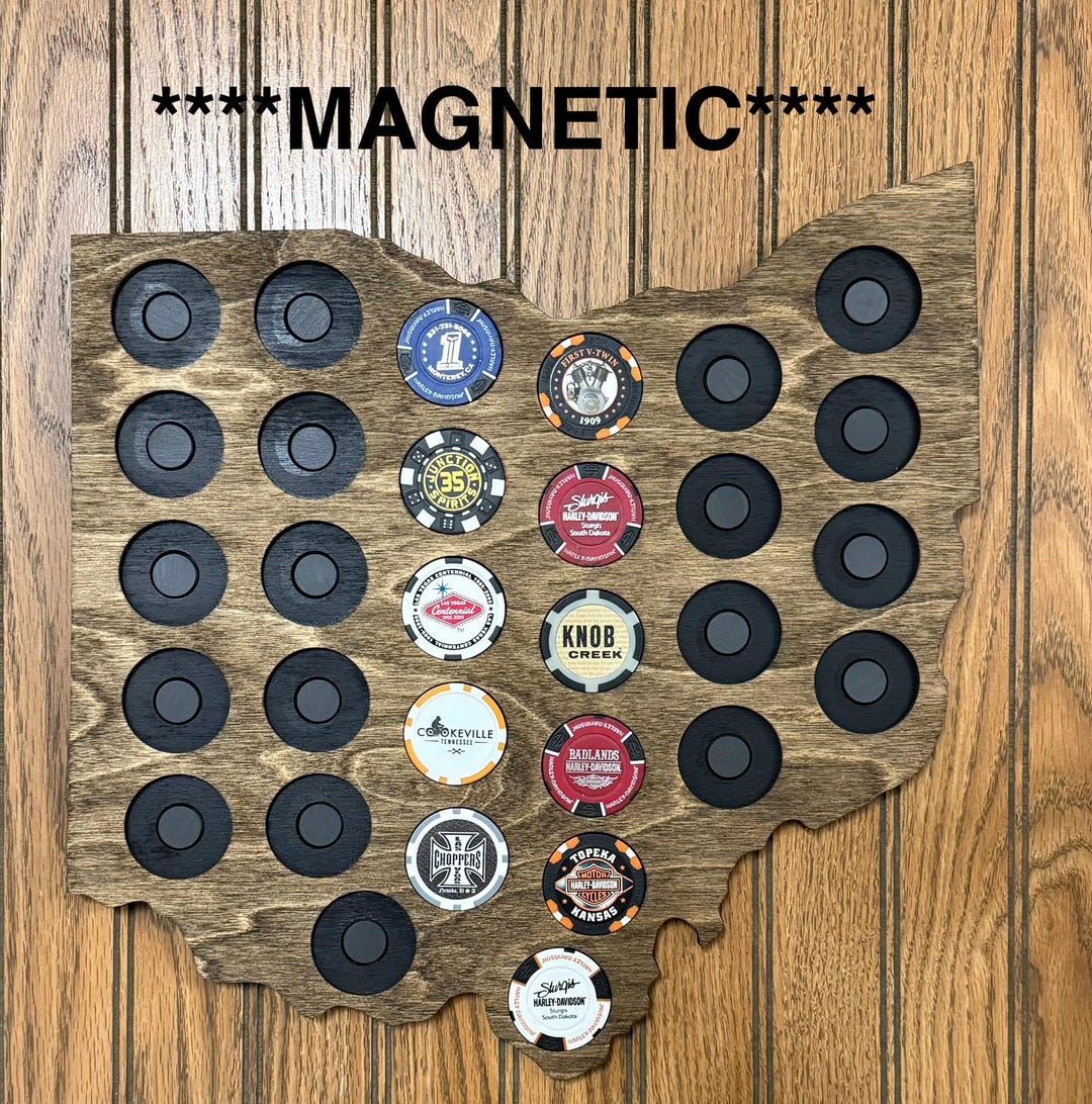 Poker Chip Magnetic State of Ohio Display Fits 48 Harley-davidson or ...