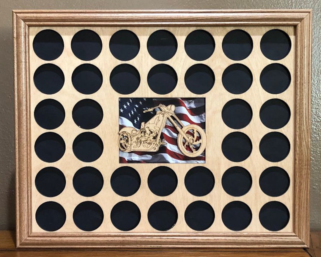 Poker Chip Frame Display Chopper Insert and Frame Fits 36 Harley ...