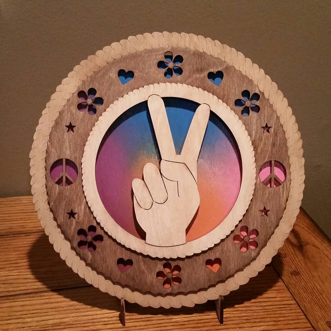 Peace Sign Wall Tribute Wall Art Laser Engraved Mancave Personalized ...