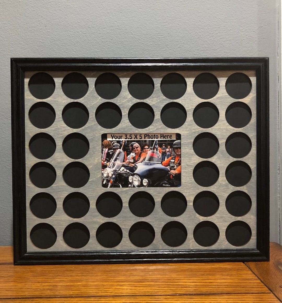 Poker Chip Frame Display Insert and Frame Fits 36 Harley-davidson or ...