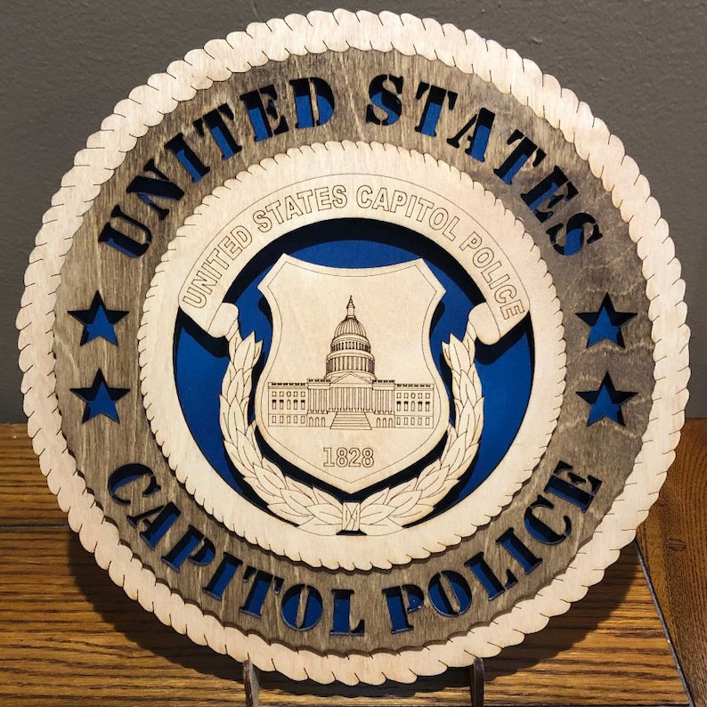 Capitol Police Wall Tribute Mancave Protect and Serve Personalized ...