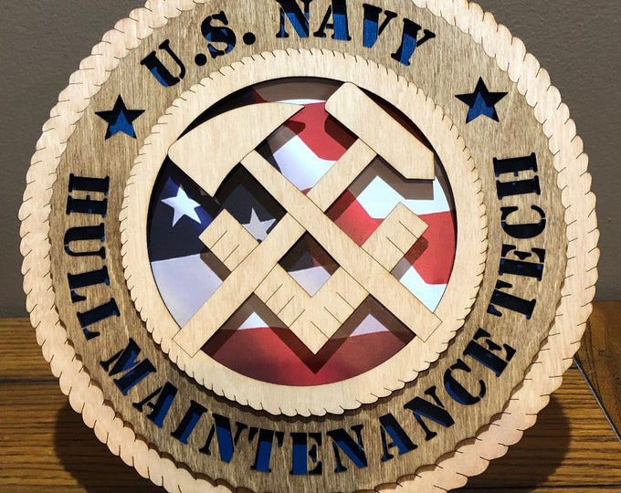 US Navy Hull Maintenance Tech Wall Tribute Mancave Personalized, Stand ...