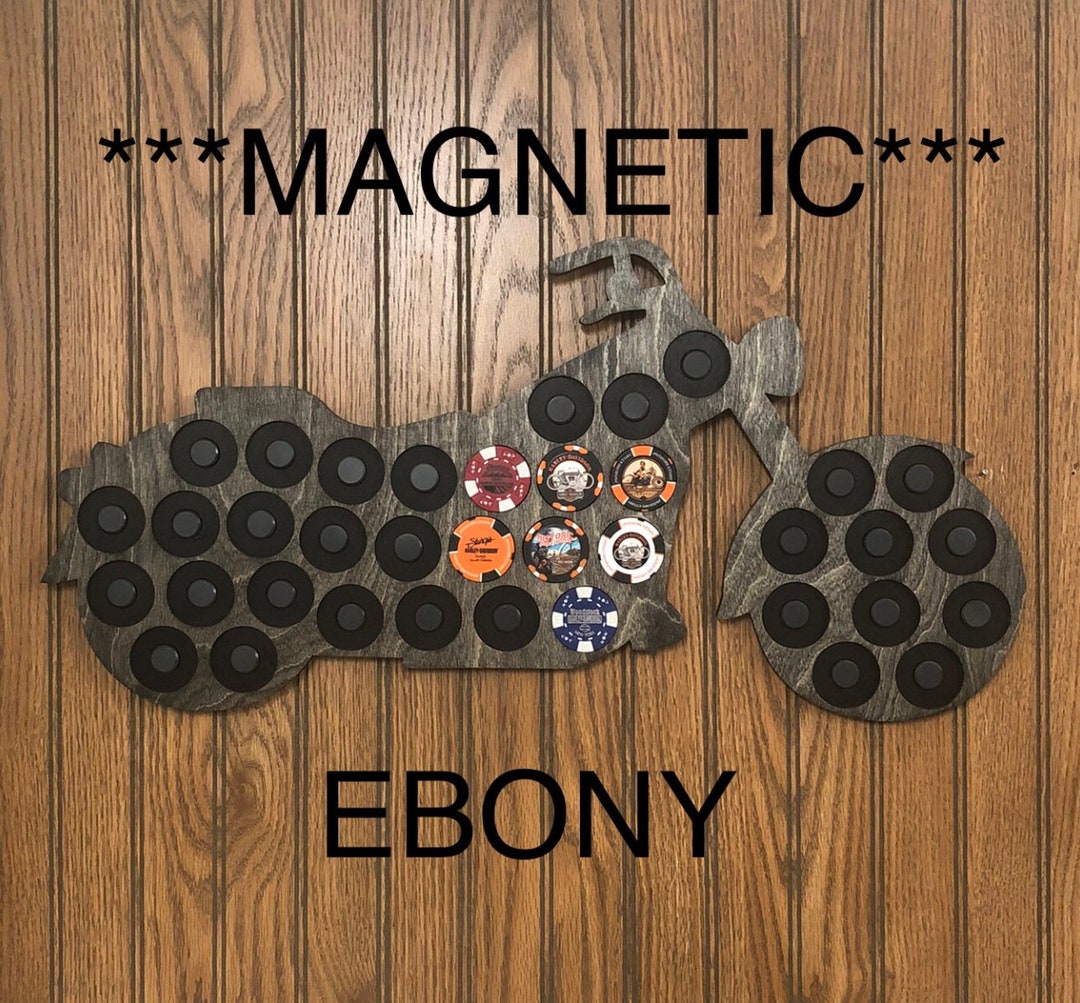 Poker Chip Motorcycle Magnetic Display Fits 37 Harley-davidson or ...