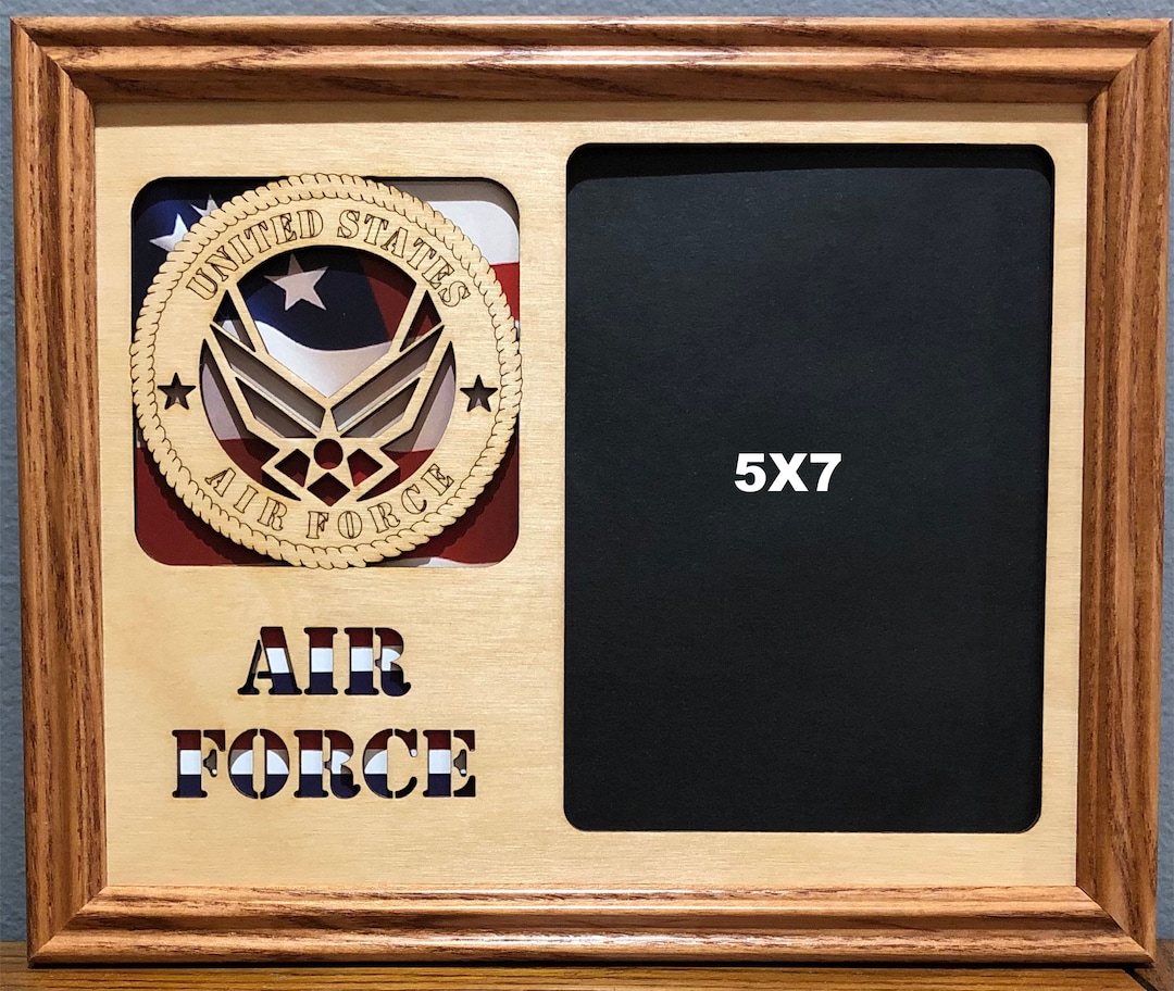8x10 US Air Force Laser Engraved Picture Frame 5x7 Photo & Flag ...