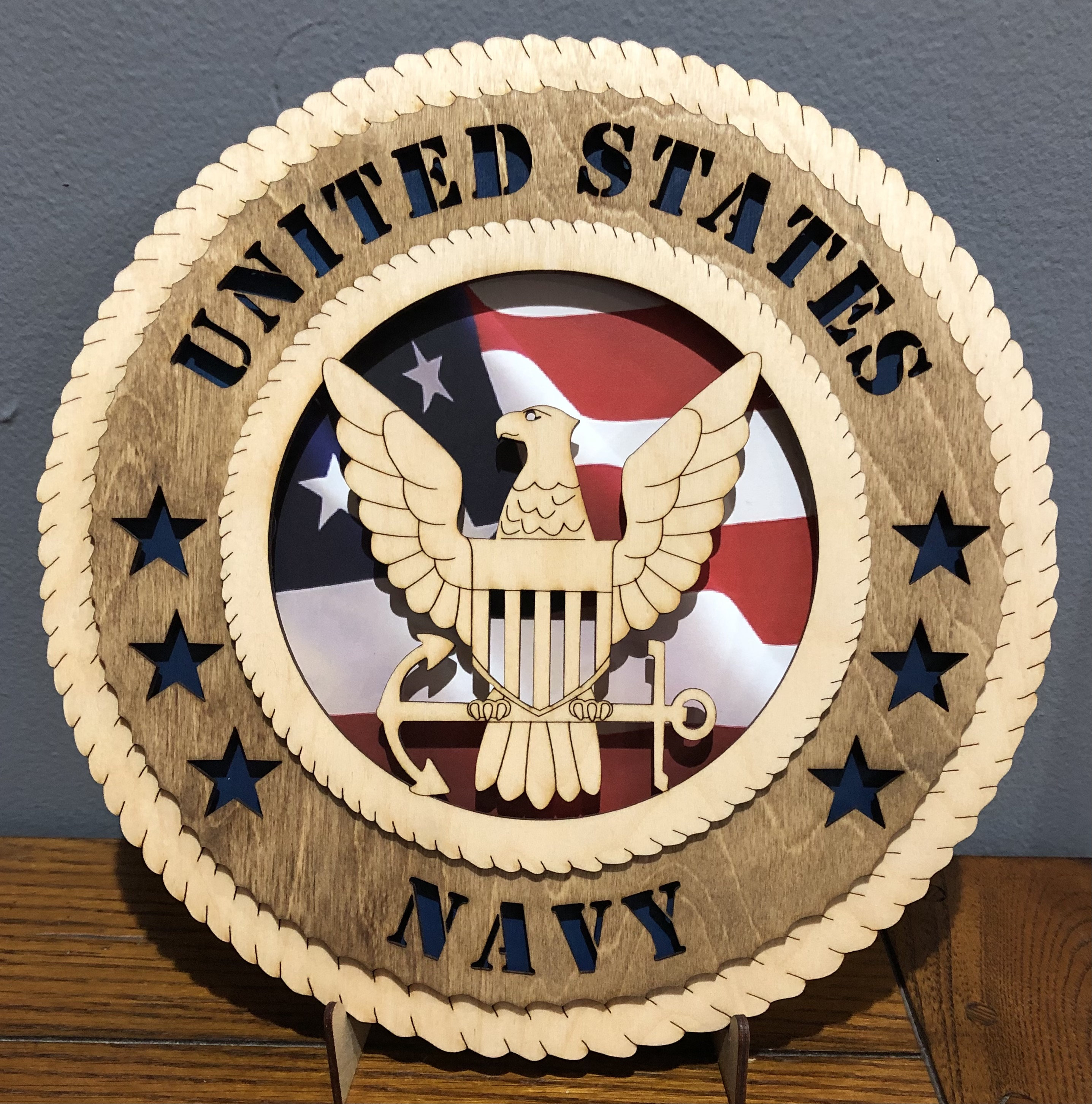 US Navy Wall Tribute Mancave Protect and Serve Personalized, Stand ...
