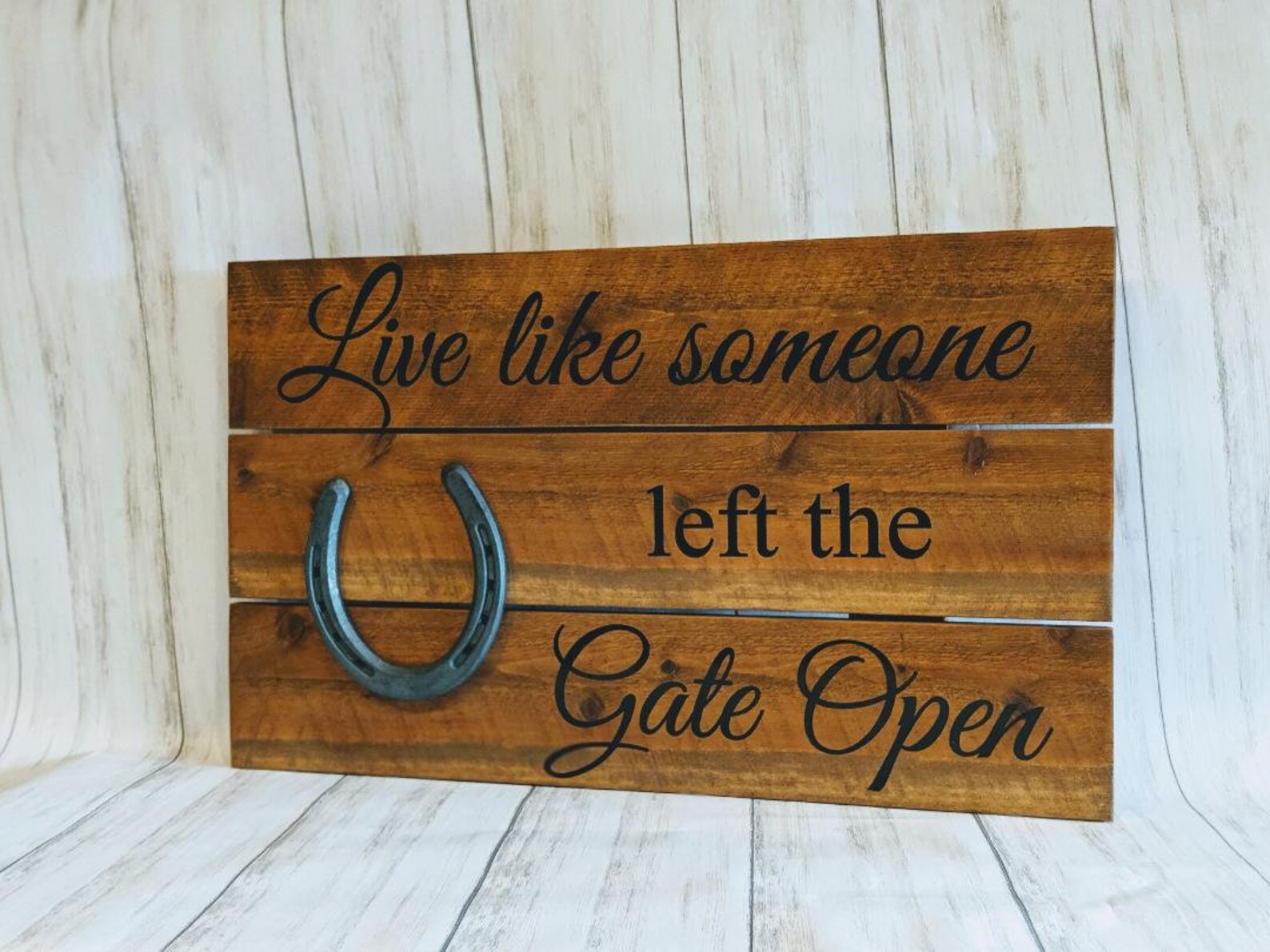 Live Like Someone Left the Gate Open Rustic Pallet Horse Wall - Etsy