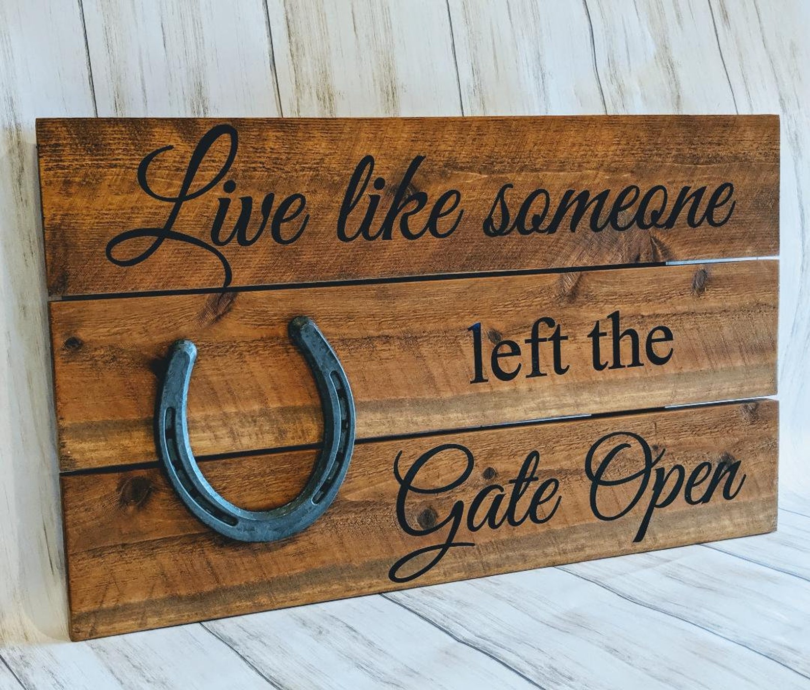 Live Like Someone Left the Gate Open Rustic Pallet Horse Wall - Etsy