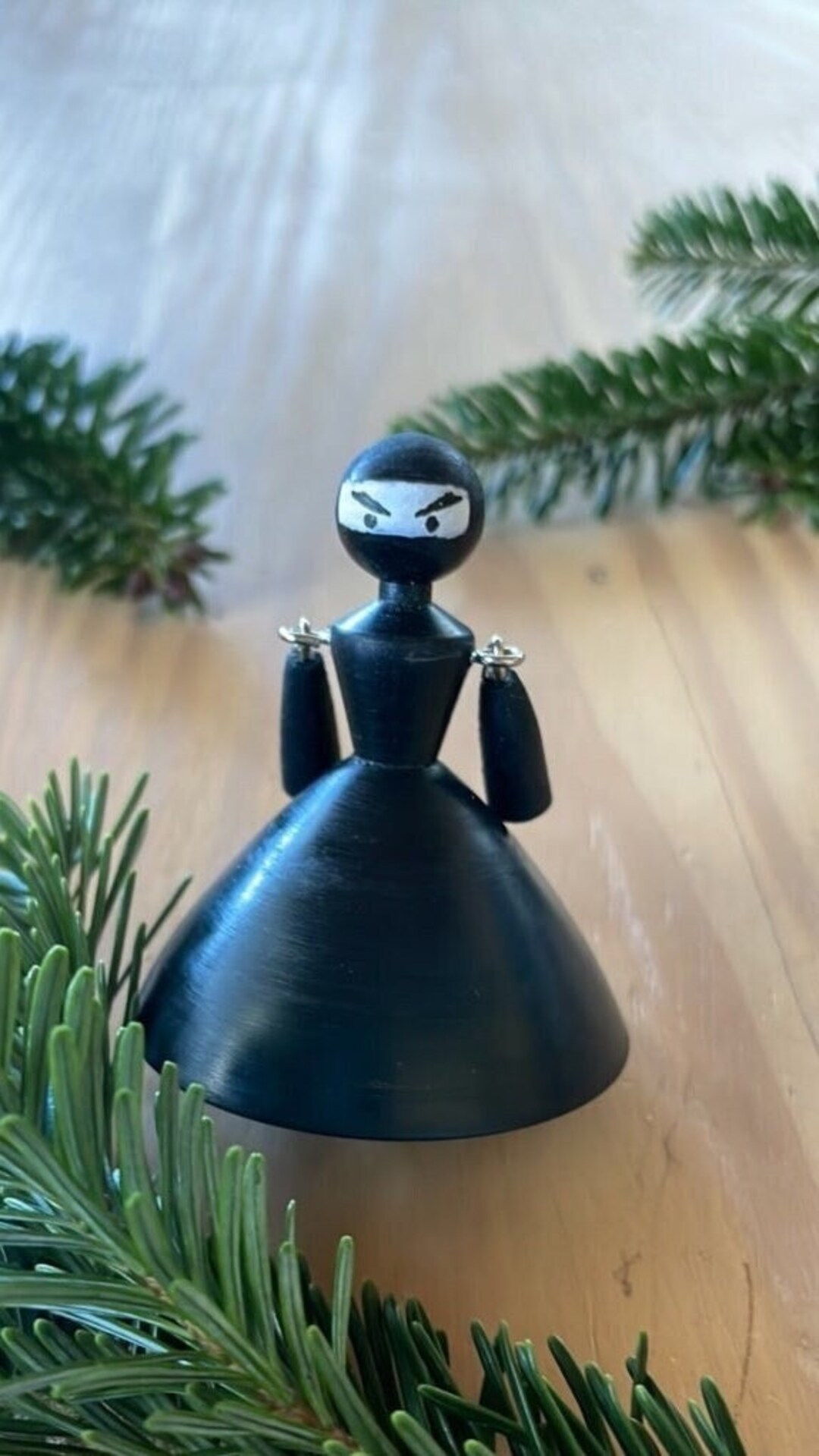 Handcrafted Maple Wood Ninja Spinning Top, Hand-painted Toy - Etsy