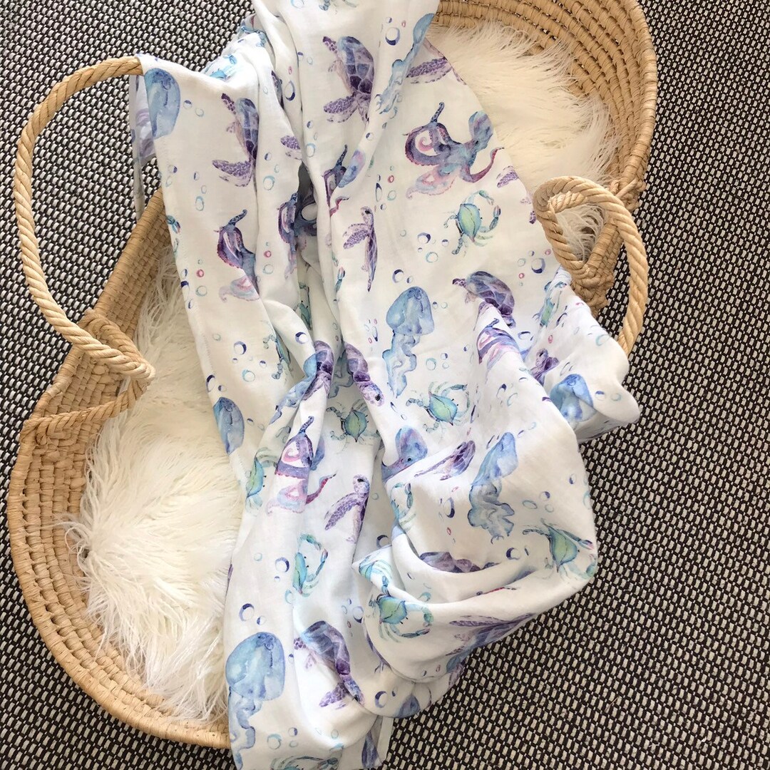 Atlantis | Organic Cotton Muslin Wrap - Etsy