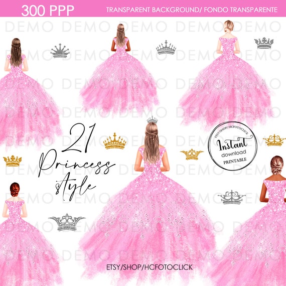 Pink Princess Dress Clipart