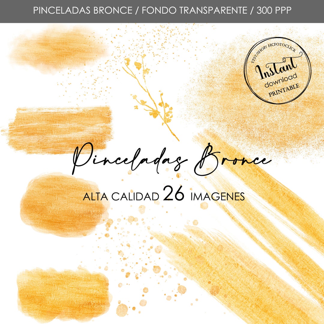 Bronze Watercolor Brush Strokes, 26 Images, Bronze Clipart, PNG ...