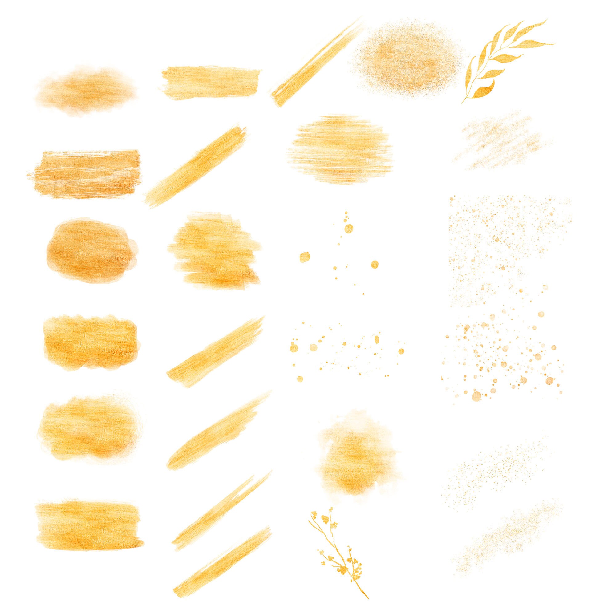 Bronze Watercolor Brush Strokes, 26 Images, Bronze Clipart, PNG ...